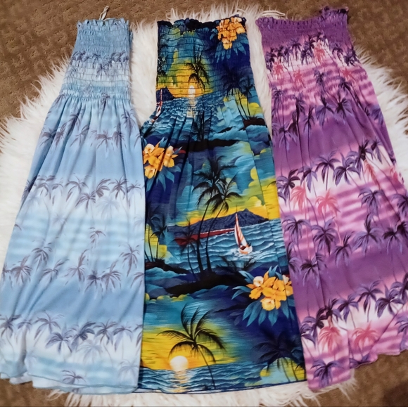 Baba | Dresses | Baba Hawaii Tube Sun Dresses Size Med Three Dresses ...